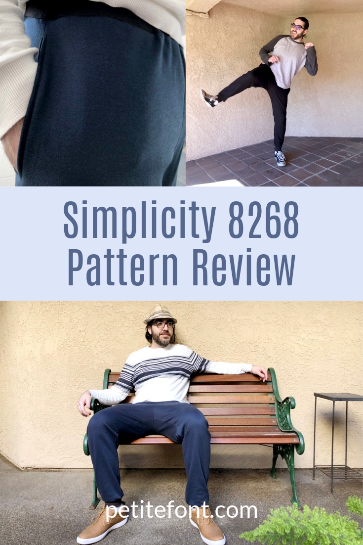 Simplicity 8268 Pattern Review - More Joggers for Him - Petite Font